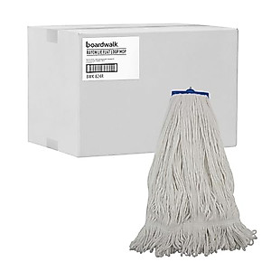 Boardwalk BWK824R 24 oz. Lie-Flat Rayon Fiber Mop Head - White (12/Carton)