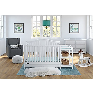 Graco Solano 4-in-1 Convertible Crib with Drawer and Changer (White) - JPMA-Certified Crib and Changer & Premium Foam Crib & Toddler Mattress – GREENGUARD Gold and CertiPUR-US Certified