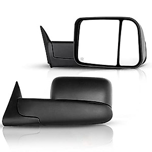 ECCPP Towing Mirrors Left and Right Side Tow Mirrors Replacement fit for 1998-2002 for Dodge for Ram 1500 2500 3500 Truck with Power Adjusted Heated No Light Pair Mirrors Manual Filp up