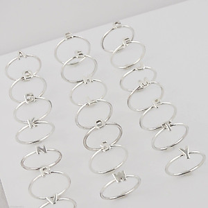 FashionJunkie4Life Sterling Silver Letter P Ring, Sizes 5-10, Initials Words Stacking Bands (5)