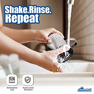 EHOMEA2Z Stainless Steel Dredge Shaker 10 Oz Ideal For Salt, Spice, Sugar, Flour (1, 10 oz With Handle)