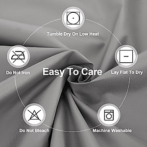 OutdoorLines Outdoor Waterproof Patio Ottoman Covers - Rectangle UV-Proof Patio Side Table Cover Windproof Heavy-Duty Furniture Covering Protector 34L x 24W x 17H Inch, Grey