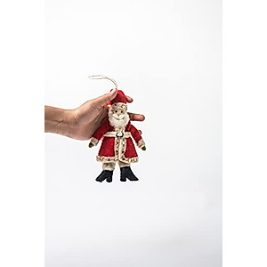 De Kulture Handmade Premium Wool Felt Christmas Santa Claus Ornament Eco Friendly Needle Felted Stuffed Ideal for Home Office Decoration Holiday Decor, 1.5x1.5x4.7 (LWH) Inches