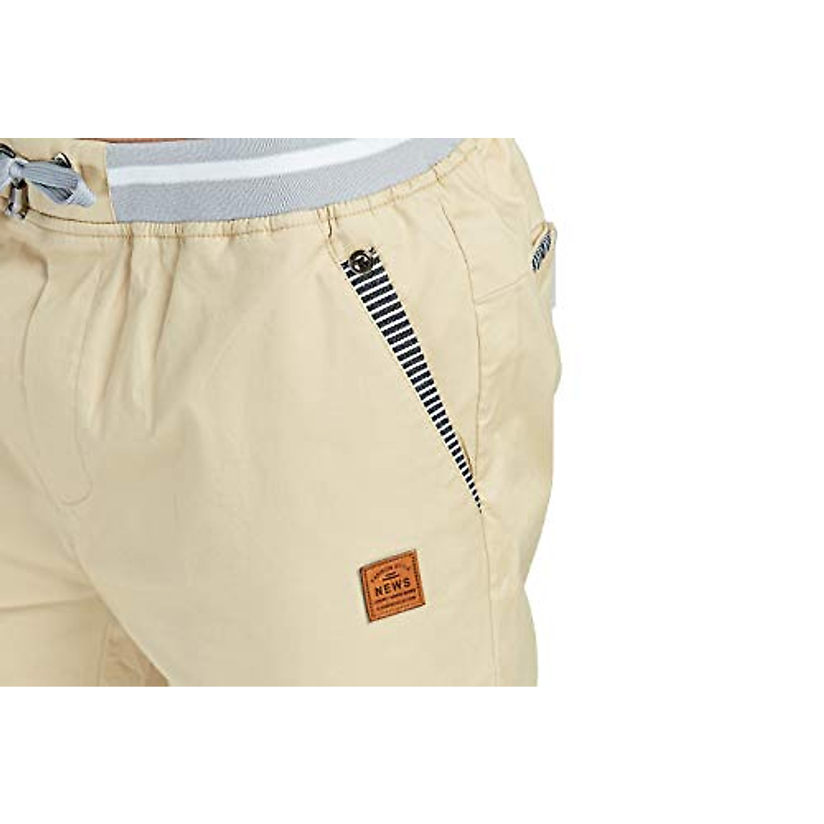 Tansozer Men's Shorts Casual Classic Fit Drawstring Summer Beach Shorts with Elastic Waist and Pockets (White, Large)