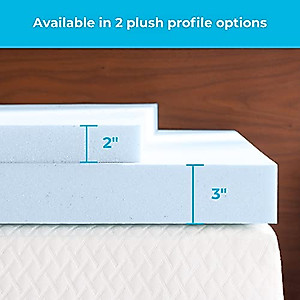 Linenspa 3 Inch Memory Foam Mattress Topper, Gel Infused King Mattress Topper, CertiPUR-US Certified