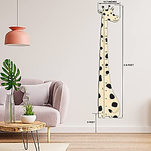 GADNIA Wooden Growth Chart for Kids, Boys & Girls | Cute Giraffe, Custom Height Chart, Measurement Ruler for Wall | Kids Bedroom, Playroom, Child's Room, Nursery Decor Decoration Wall Art
