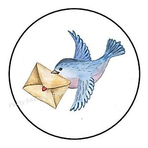 30 Pcs 1.5" Inch Love Bird with Envelope Stickers - Bird Stickers - Bird Stickers for Envelope Seals Labels - D #AA61RK