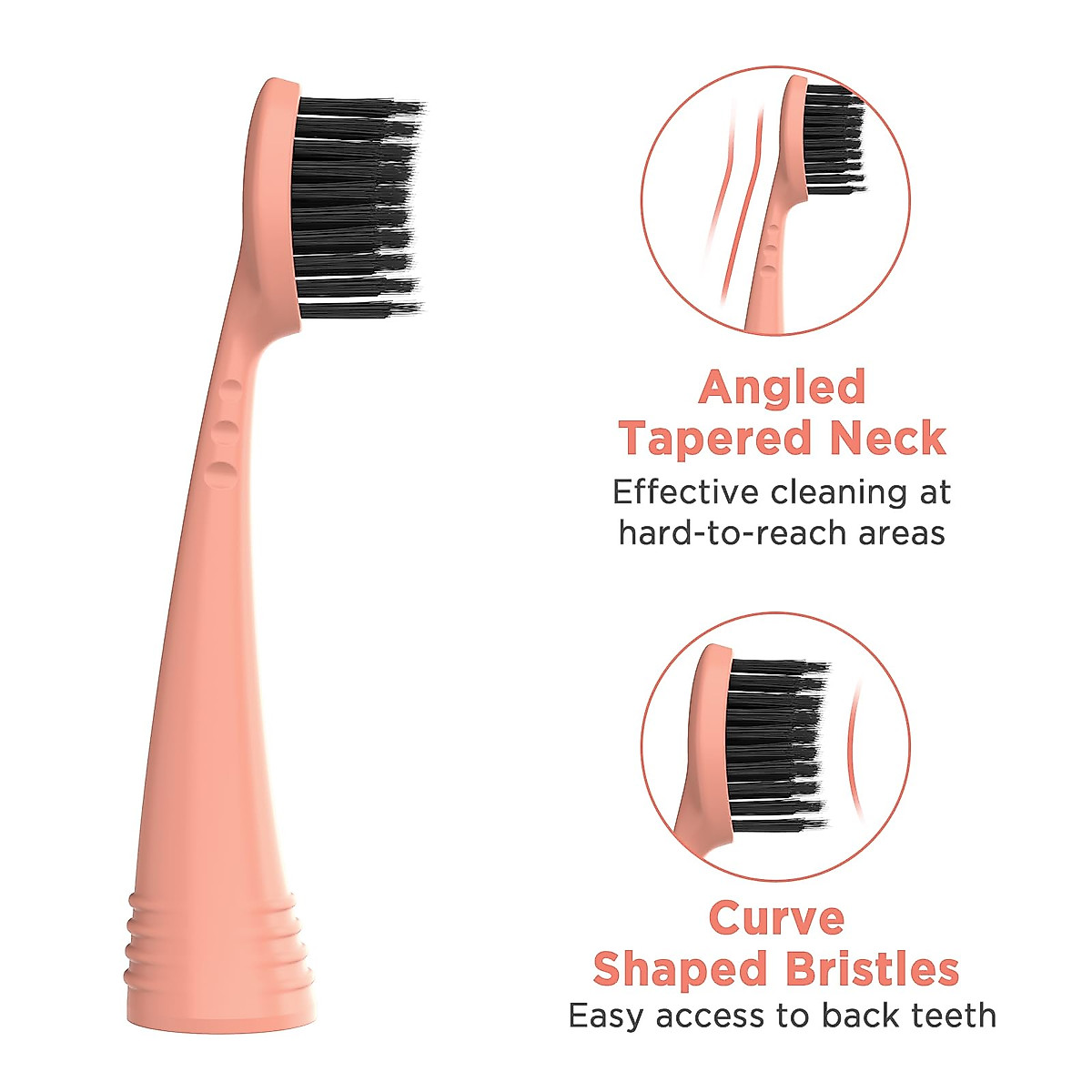 Replacement Toothbrush Heads with Covers for Burst (8 Count, Black)