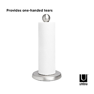 Umbra Teardrop Modern Design Paper Towel Holder, Nickel