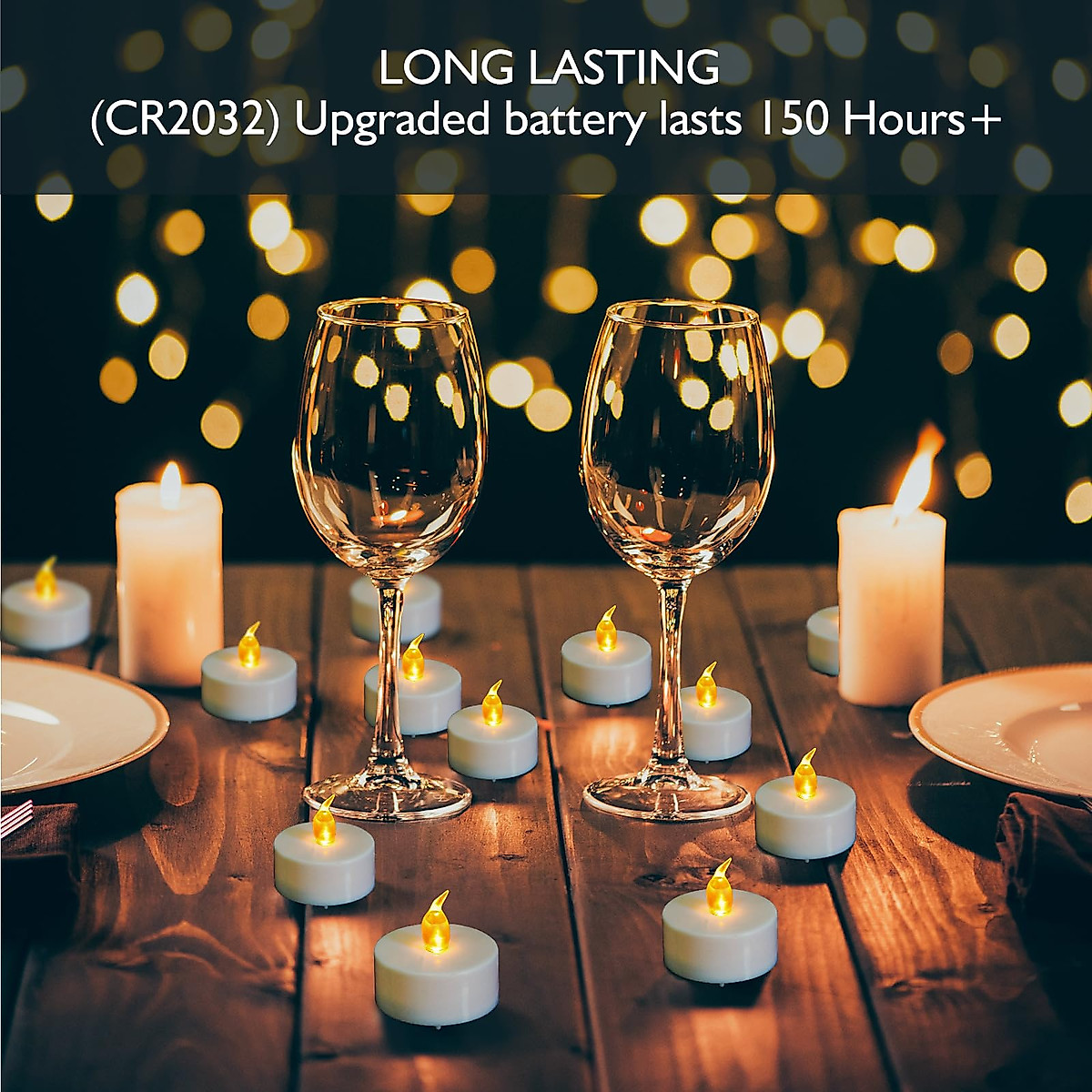 5/12/24/50/100/200/400 Pack Battery Tea Lights LED - Realistic and Bright Flickering Holiday Gift Operated Flameless for Seasonal & Festival Celebration Warm Yellow Lamp Battery Powered（5 Pack ）