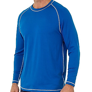 UZZI UPF 50+ Loose Cut Long Sleeve Rashguard Swim T-Shirt (X-Large, Royal)