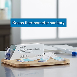 McKesson Oral Thermometer Sheaths, Non-Sterile, Use with Mercury Thermometer, 50 Count