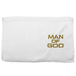 Swanson Christian Products Embroidered Hand Towels - 'Man of God' - Gifts for Pastor, Clergy, & Ministers - Pastor Towel - Cotton Towel - White with Gold Lettering