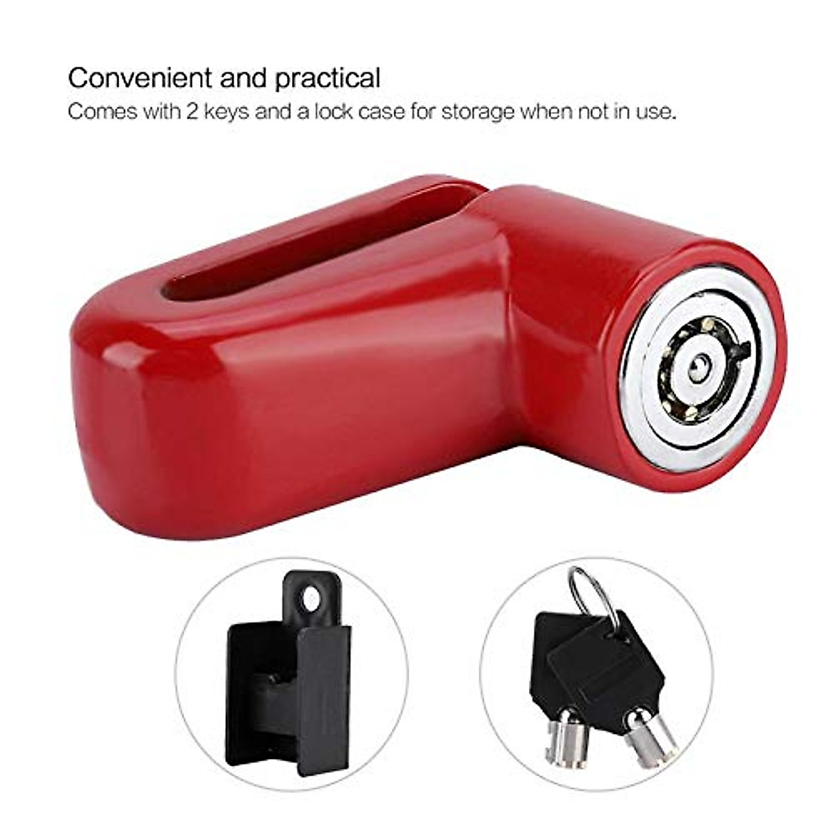 Brake Lock, Convenient Disc Lock, for Motorcycle Bike(red)