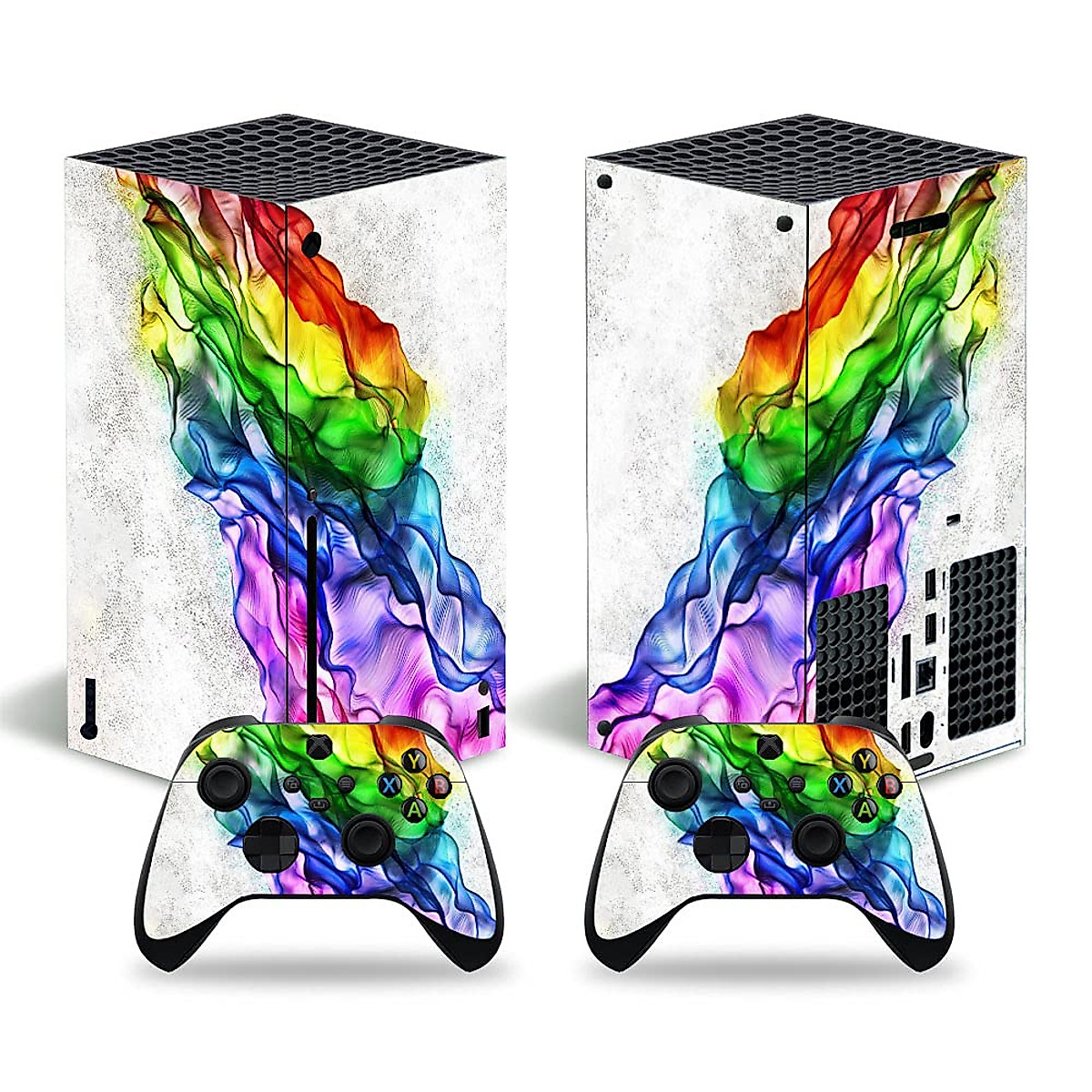 FOTTCZ Vinyl Skin for Xbox Series X Console and Controllers, Sticker Decal Protect Xbox Series X Devices - Rainbow Band