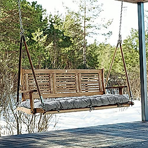 MAIGOOLE Rocking Chair Cushion with Ties Overstuffed Seat Back Cushion Pad Tufted Pillow for Outdoor Indoor Home 110 x 40 cm,Wine red