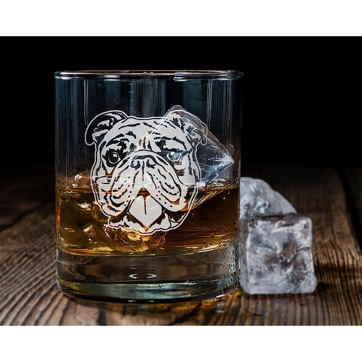 Promotion & Beyond Bulldog Face Cute Whiskey Glass - Funny Gift for Dad Uncle Grandpa From Daughter Son Wife - Father's Day