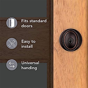 Baldwin Carnaby, Entry Door Knob Handle with Keyed Lock Featuring SmartKey Re-key Technology and Microban Protection, in Venetian Bronze