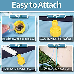 Sprinkler Splash Pad for Dogs .Non Slip Dog Pool Sprinkler for Dogs Thickened Durable Bath Pool Outdoor Games Water Mat Toys,- (59")