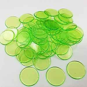 Toyvian Colorful Transparent Counters Bingo Counting Bingo Chips Plastic Markers Bingo Game Cards for Kids 120 Pieces