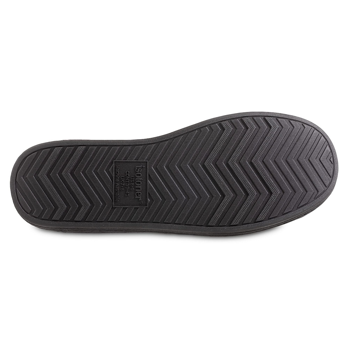 isotoner Men's Recycled Microsuede Nigel ECO Slippers with Advanced Memory Foam and Berber Lining, Black, 8-9