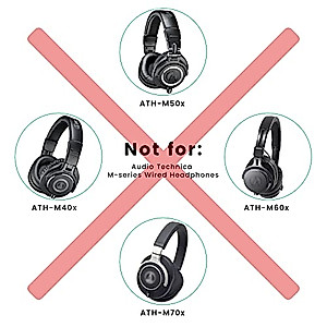 weishan ATH-M50xBT Cable, Coiled Aux Cord Replacement for Audio Technica ATH-M50xBT2, ATH-SR50BT Wireless Headphones, 3.5mm(1/8") Extension Wire with 6.35mm(1/4") Adapter, 14ft