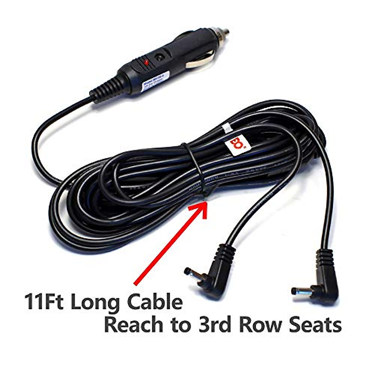 EDO Tech 11' Car Charger Adapter Power Cord for Philips 7 9 10 inches Dual Screen Headrest Portable DVD Player Pet9402/37 Pet708/37 Pd7012/37 Pd9012/37 Pd9016/37 pd700/37