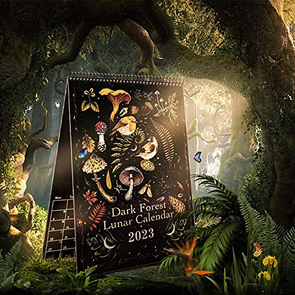 2023 Wall Calendar,Dark Forest Lunar Calendar 2023 Colorful Large Well Calendar with 12 Original Illustrations 12 Month Monthly,Suitable for Home Office Christmas Birthdays New Year Gift