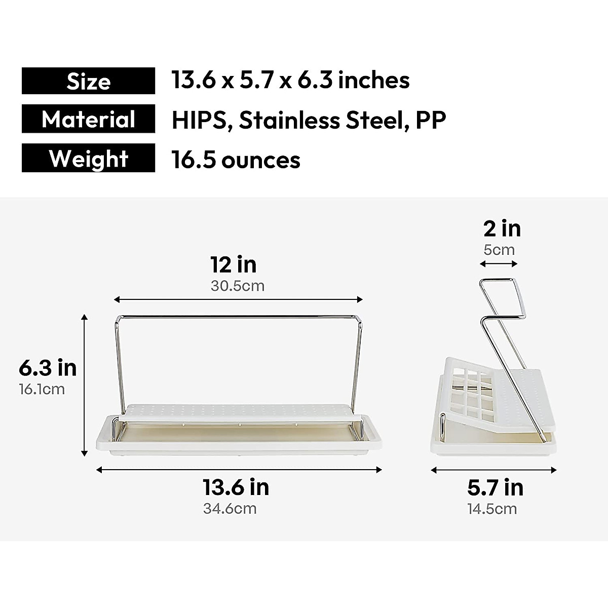 carrotez Bottle Drying Rack, Cup Drying Rack,Tumbler Drying Rack with Drain Tray - Bottle with Narrow and Wide Openings with Various Capacity, Different Bottle Type, Mug Type and Cup Type - White