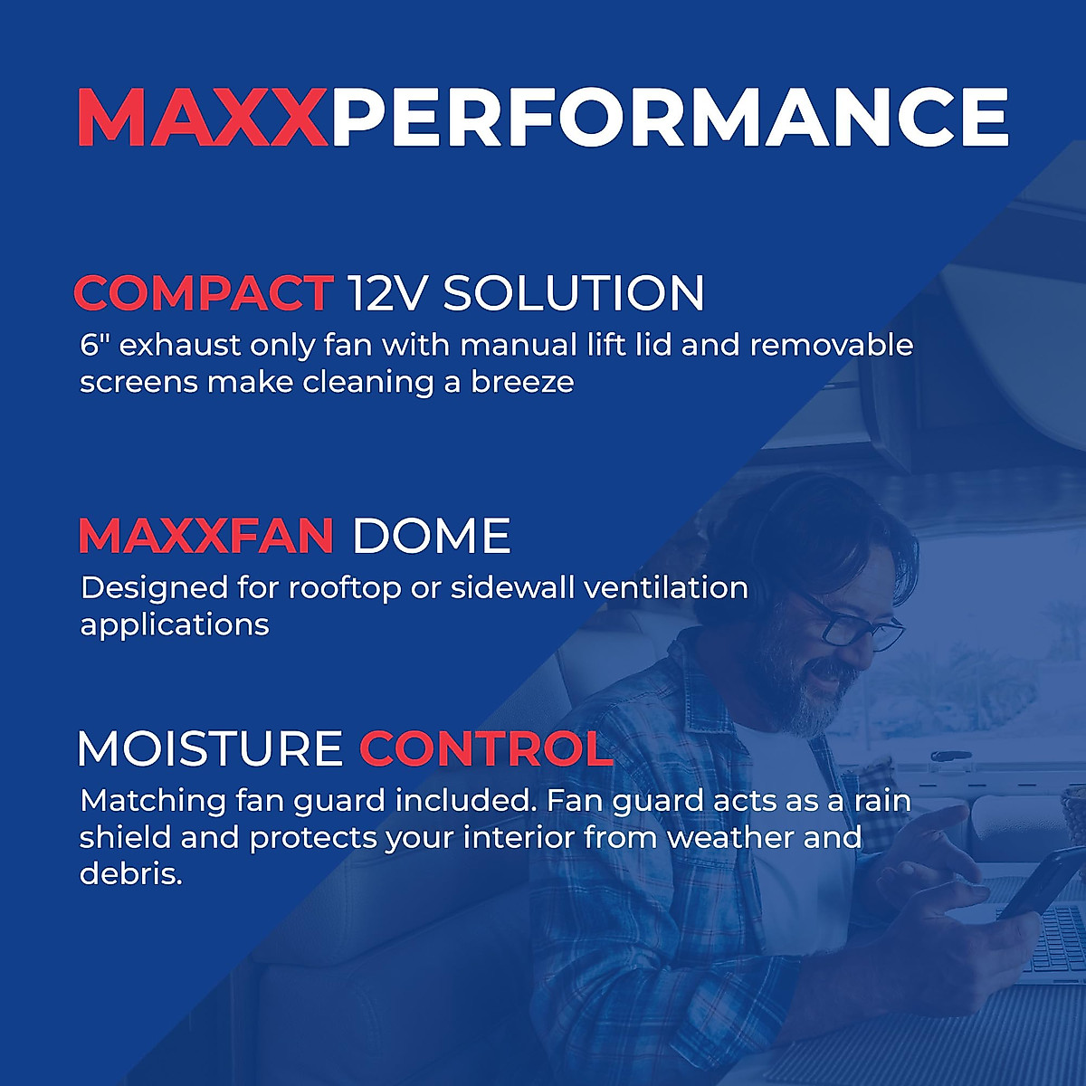 Maxx Air 00-03810B Fan Dome, 6" Fan, Black