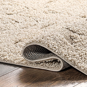 nuLOOM Maisha Contemporary Shag Area Rug, 8x10, Cream