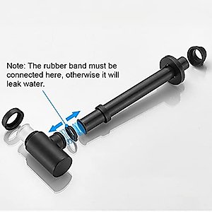 LMMDDP Brass Round Bottle P Trap with up Drain, Basin Waste Trap Drain Tube Kit Adjustable Height (Black) (Size : Pop-up no overflow)