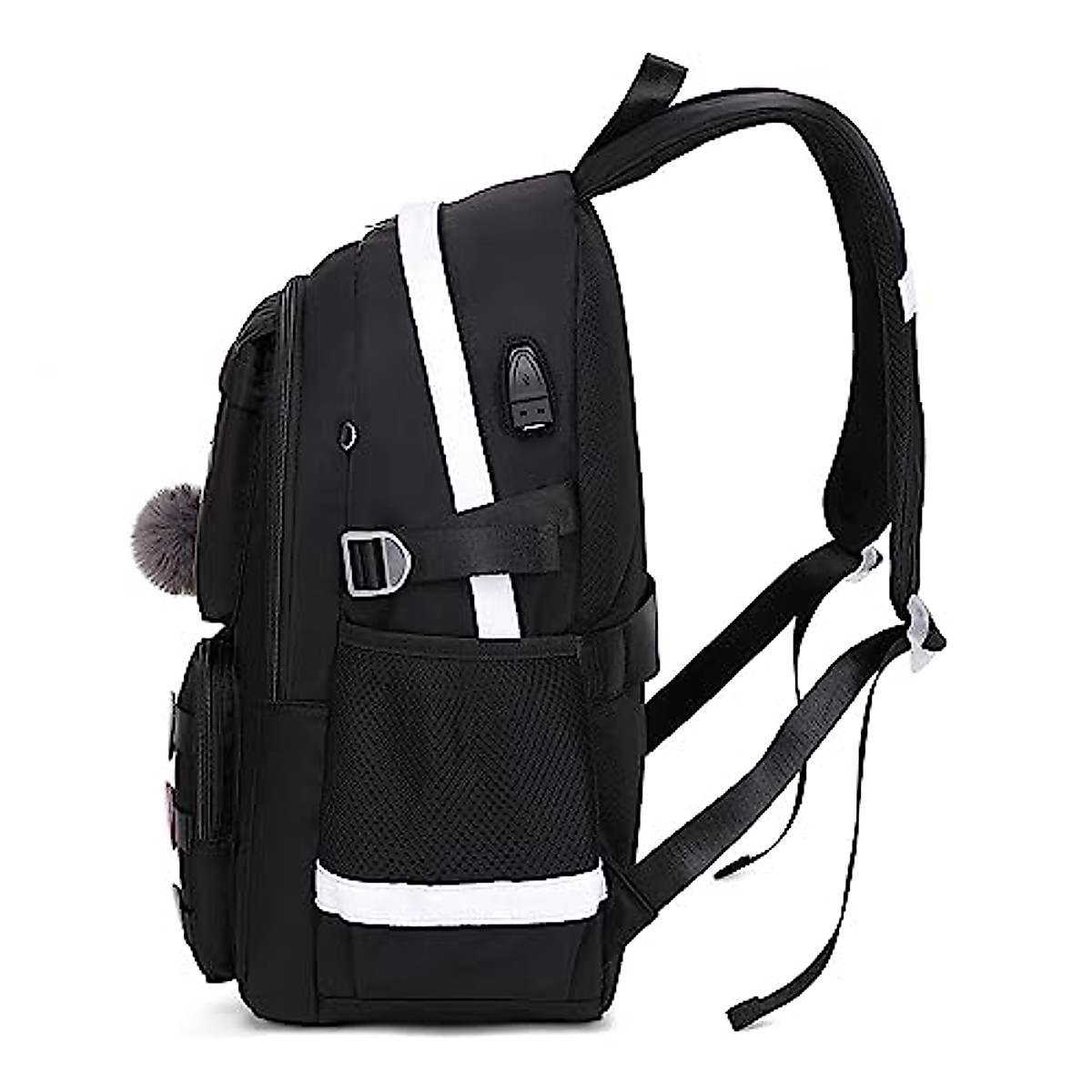 Wadirum Cute Laptop Backpack for Girl Fashion College Bag Women Backpack Purse Black