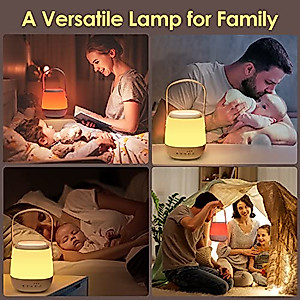 One Fire Night Light for Kids+Sound Machine Baby Night Light, 35 Lighting Modes & Dimmable Kids Night Lights for Bedroom, Portable & Rechargeable Battery Night Light for Kids,Remote+Timer Nursery Lamp