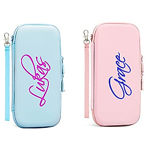 Pink Carry Case Made For Nintendo Switch/Switch OLED Console Custom Name Games with10 Games Cartridges Protective Travel Case for Gamers Kids Gift for Girls Women NC1