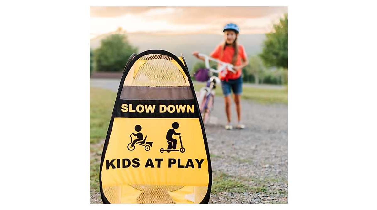 Slow Down Kids at Play Signs - 2 Pack for Safety