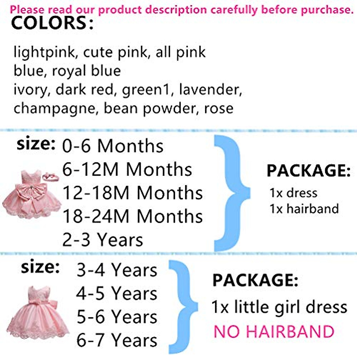 KILO&METERS Christening Lace Flower Baby Girl Dress Princess Formal Prom Tutu Ball Gown, Bean Powder, 3M.