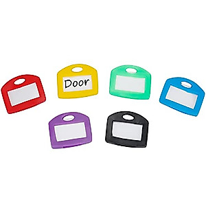 Uniclife 1 Inch Key Cap Tags in 6 Assorted Colors Key Identifier Covers with Blank Paper Labels for Standard Flat House Keys (Not Suitable for Odd-Shaped Keys), 24 Pack