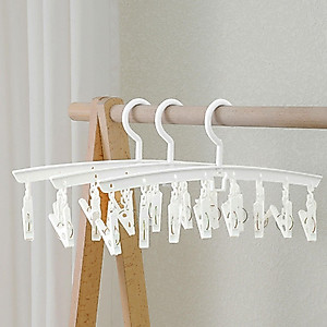 Clip & Drip Hangers, 3 Clothes Drying Hanger with Clips, Rotating Bra-Hanger-Space-Saving for Closet, Underwear and Socks Drying Rack Clip Set for Drying Socks, Towels, Underwear, Diapers