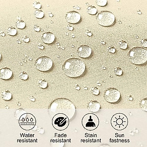 LOVTEX Outdoor Chair Cushions 18.5"x16"x3" Pack of 4, Patio Cushions for Outdoor Furniture, Water Resistant Square Corner Seat Cushions, Beige