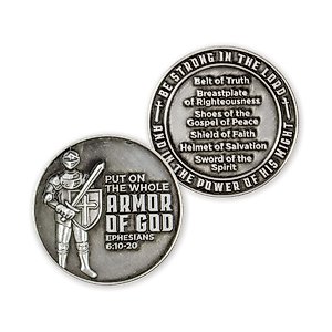 Armor of God Love Expression Coin for Public Servants & Law Enforcement, Keepsake Pocket Token of Prayer & Divine Protection for Men & Women, EDC Coin, Thinking of You Gift of Appreciation