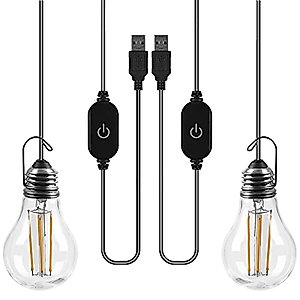 USB Camping Bulb Touch Switch Non Dimmable 3W 400lm Warm White LED Lantern for Fishing Boat Car Truck Camping, A19 Outdoor Portable LED Bulb, Emergency Light, Kids Bed Light, Night Light - 2 Pack