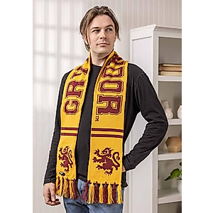 elope Harry Potter Gryffindor House Reversible Knit Scarf for Adults and Kids Standard