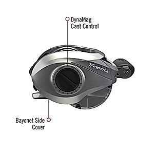 Quantum Throttle Baitcast Fishing Reel, 7 + 1 Ball Bearings with a Smooth and Powerful 7.3:1 Gear Ratio, Zero Friction Pinion, DynaMag Cast Control, and Oversized Non-Slip Handle Knobs