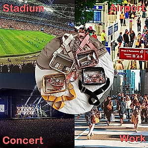 KlaOYer 2 Adjustable Strap PVC Clear Crossbody Bags with Silk, Stadium Approved Transparent Shoulder Bag Handbag Small Square Phone Bag Zipper Purse(Black 4)