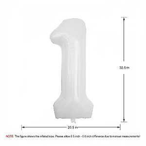 New 40 Inch Giant White Numbers 1 Balloons Huge Birthday Party Supplies Foil Helium Digital Balloon 0 to 9