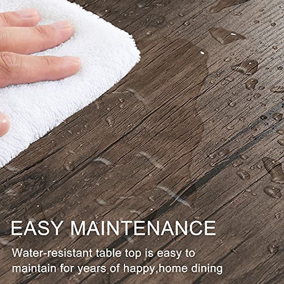 VECELO 5 Piece Kitchen Set Room,Dinette,Breakfast Nook,Industrial Style, Dining Table for 4, Retro BRN