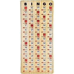 MR CHIPS Jam-Proof Finger Tip Master Bingo Card with Sliding Windows - Large Cardboard Bingo Calling Card - Tan Style