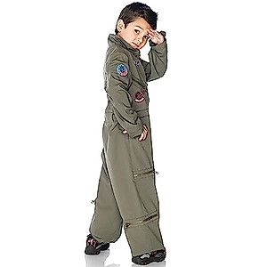 Leg Avenue unisex baby top Gun Movie Boys Flight Suit - Cute Family Halloween Onesie for Kids Adult Sized Costumes, Khaki, Large US