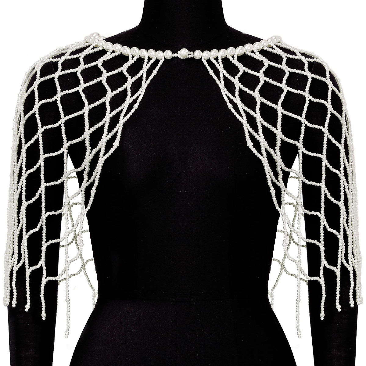 BABEYOND Pearl Cape for Women Evening Shawl Beaded Night Vintage Cover Up for Party